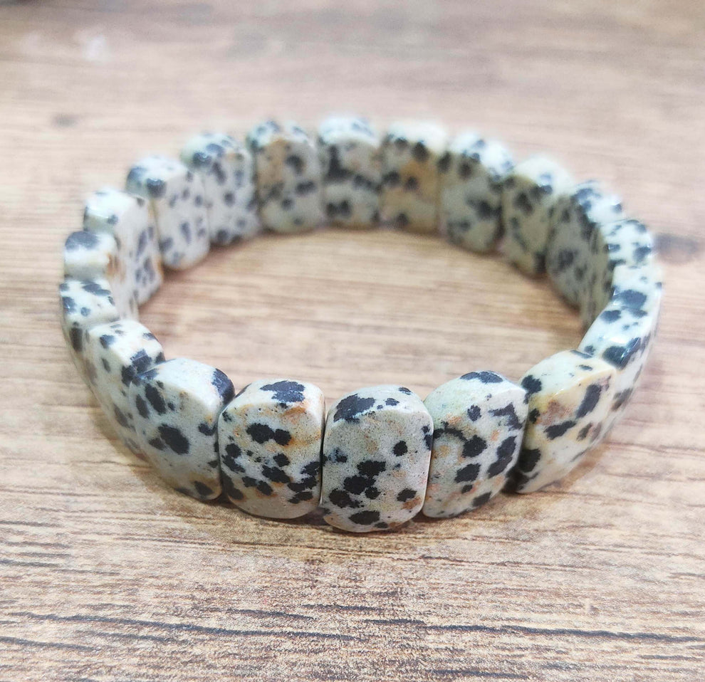 Dalmatian Jasper Gemstone bracelet - Premium Cut – Kalyanastrogems