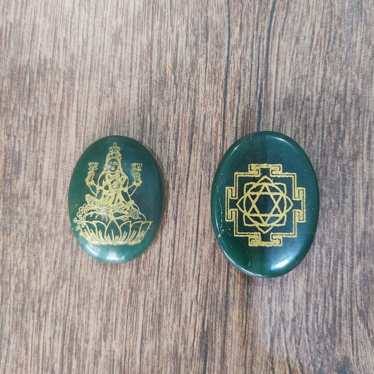 Green Jade Lakshmi Shri yantra coins for money | Kalyanastrogems