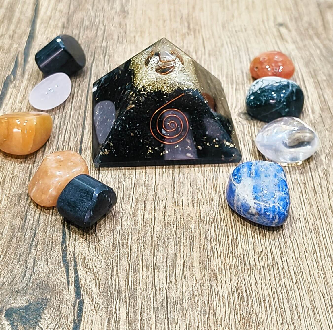 Real Black Tourmaline Orgonite Pyramid | Kalyanastrogems