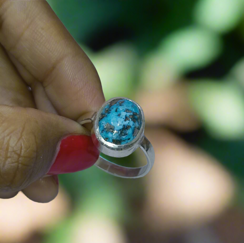 Turquoise (Firoza) Stone silver ring – Kalyanastrogems
