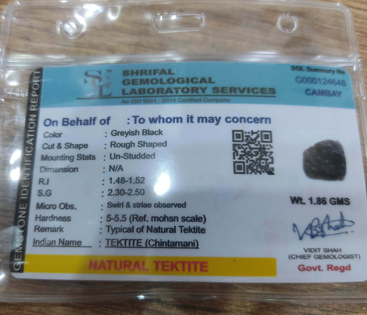Chintamani Tektite stone | Kalyanastrogems