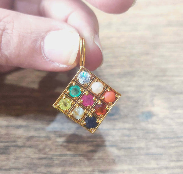 Original Navratan Pendant in Precious gemstones – Kalyanastrogems