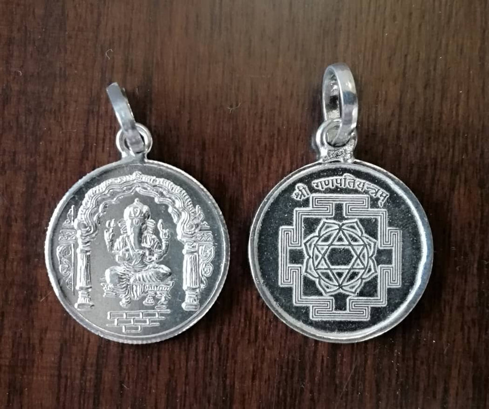 Ganesh Yantra Silver locket pendant – Kalyanastrogems