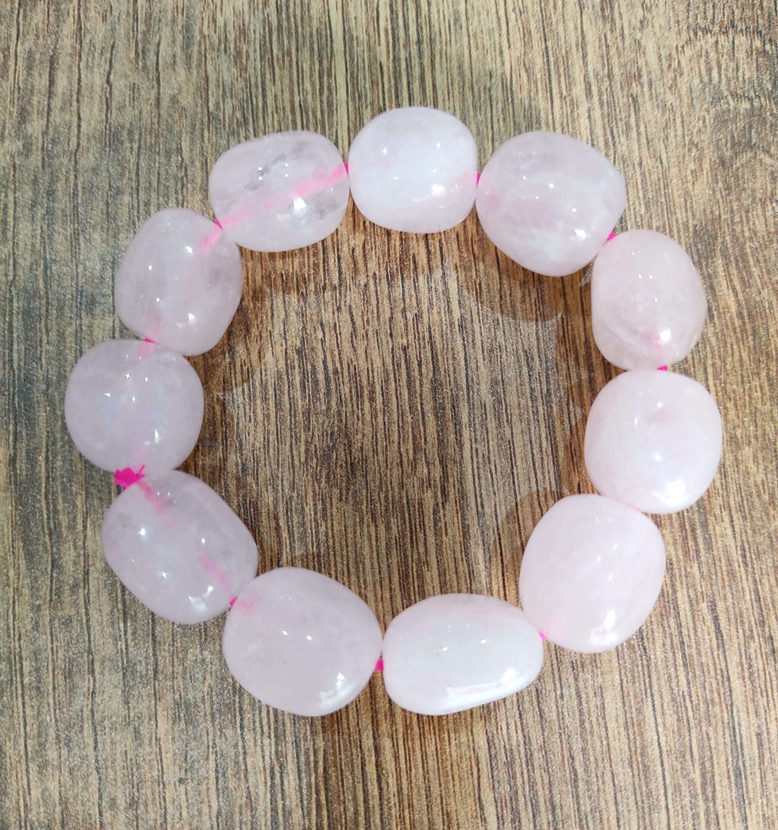 Rose Quartz tumble stone bracelet | Kalyanastrogems