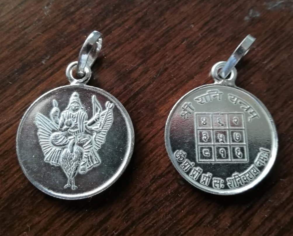Shani Yantra Silver Pendant (Shani Upaya locket) | Kalyanastrogems